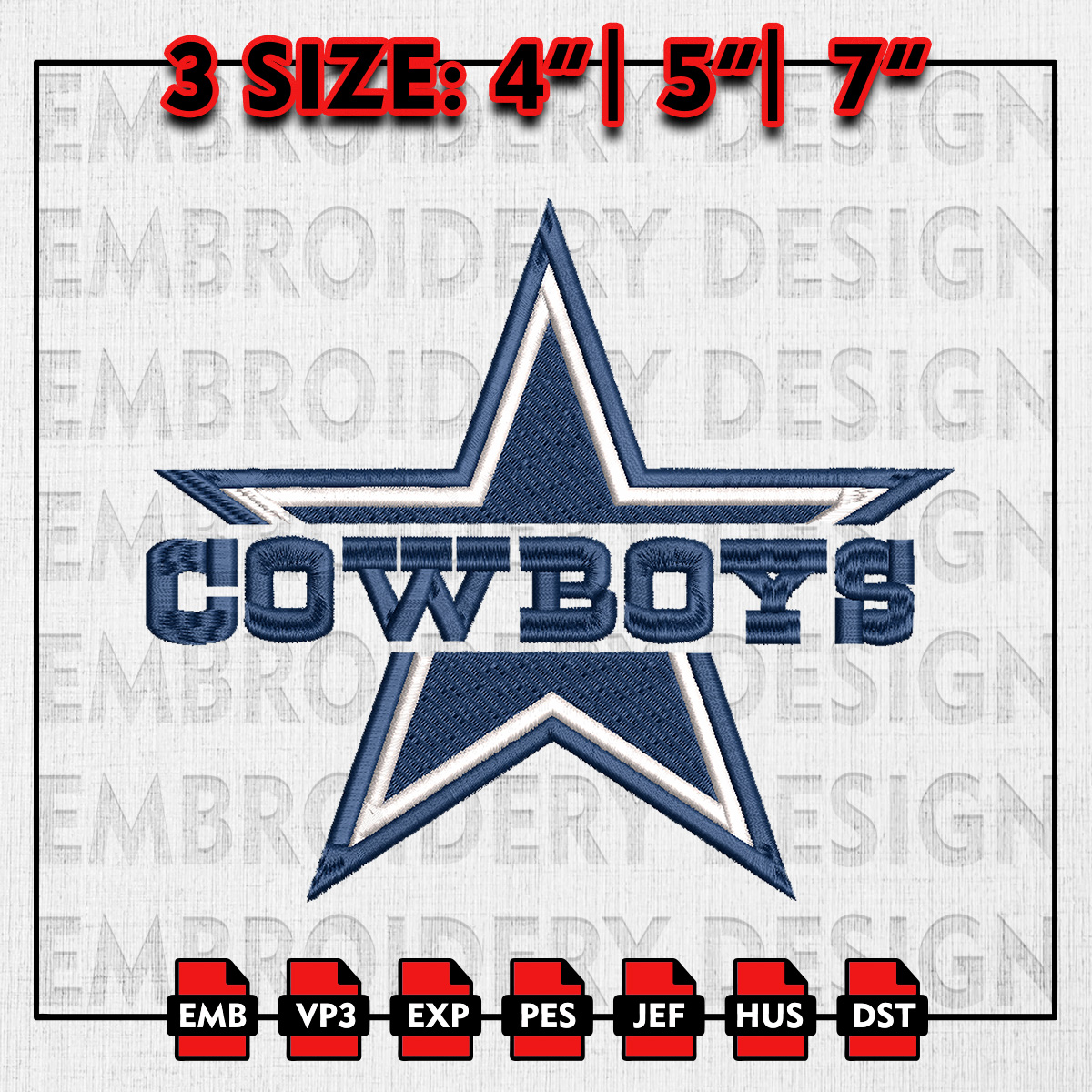 Dallas Cowboys NFL Logo Embroidery Design, NFL Team, Cowboys | Inspire ...