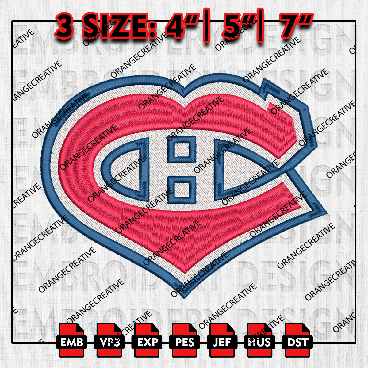 NHL Montreal Canadiens Logo Embroidery files, NHL Logo Embro | Inspire ...