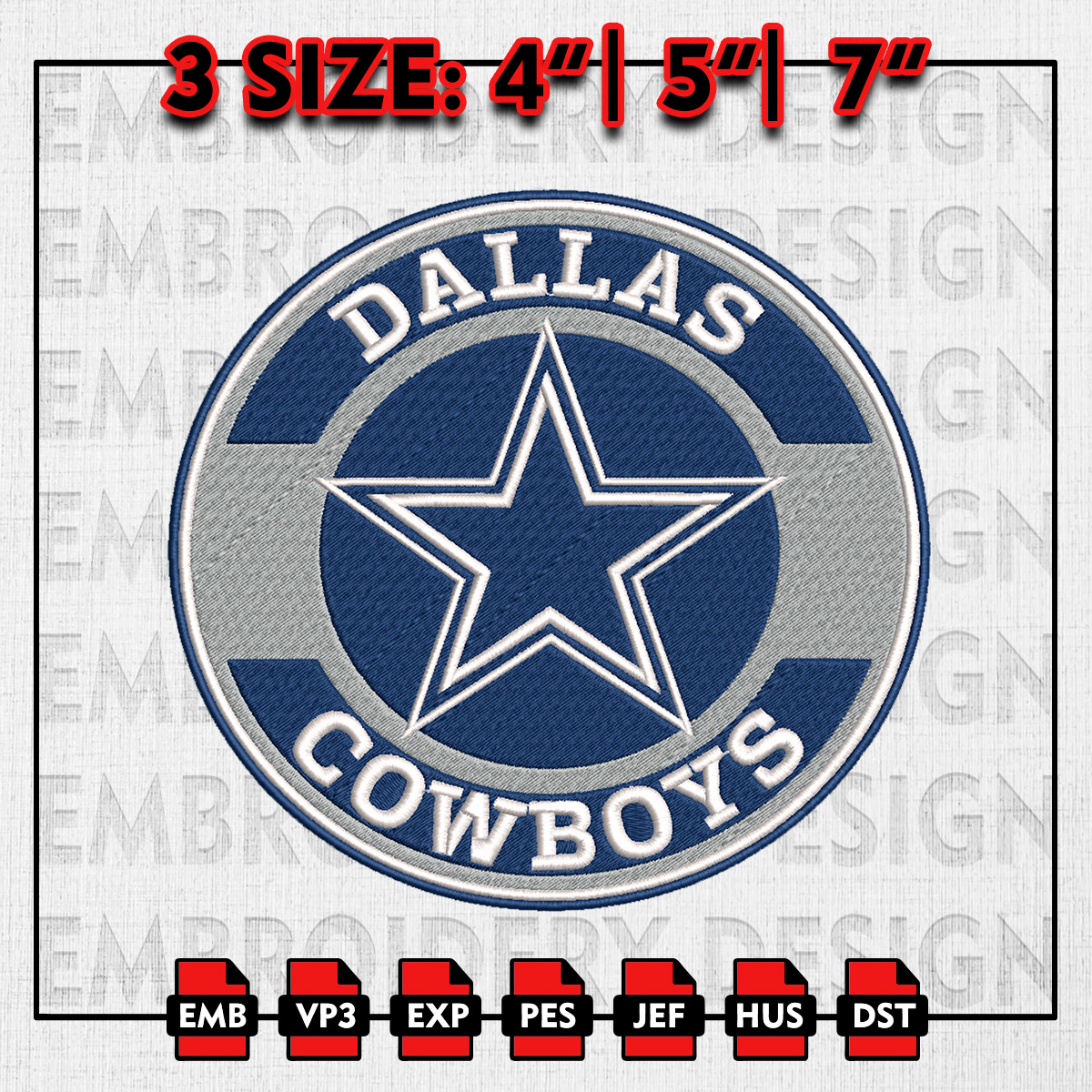 Dallas Cowboys Embroidery Design, NFL Team, NFL Cowboys Embr | Inspire ...
