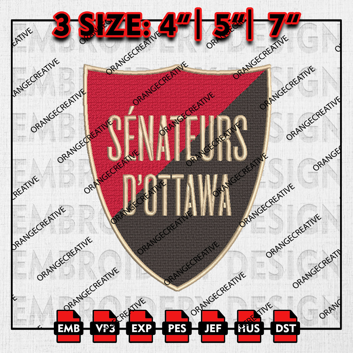 NHL Ottawa Senators Word Logo Embroidery files, NHL Logo Emb | Inspire ...