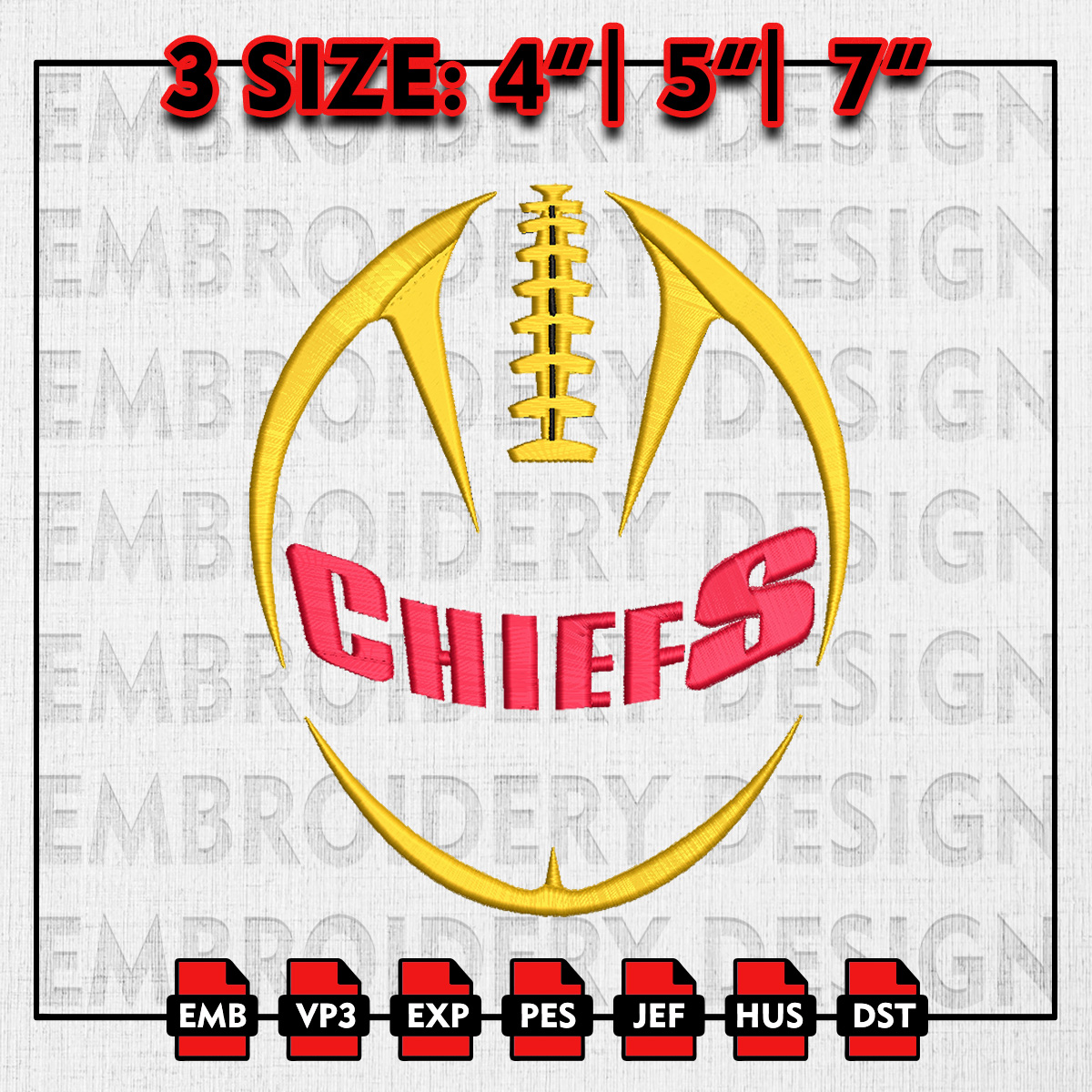 NFL Chiefs Embroidery Design, Kansas City Chiefs, NFL Teams | Inspire ...