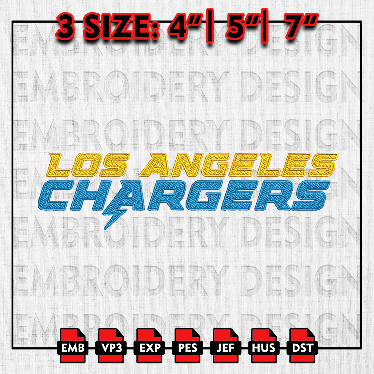 Los Angeles Chargers Embroidery Designs, NFL Chargers, NFL T | Inspire ...