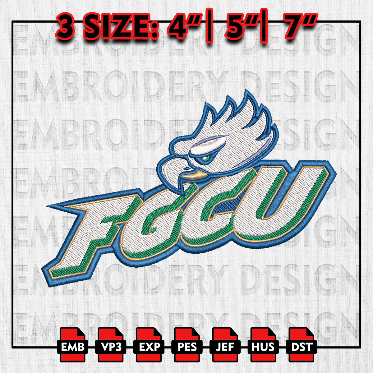 Florida Gulf Coast Embroidery file, NCAA D1 teams Embroidery | Inspire ...
