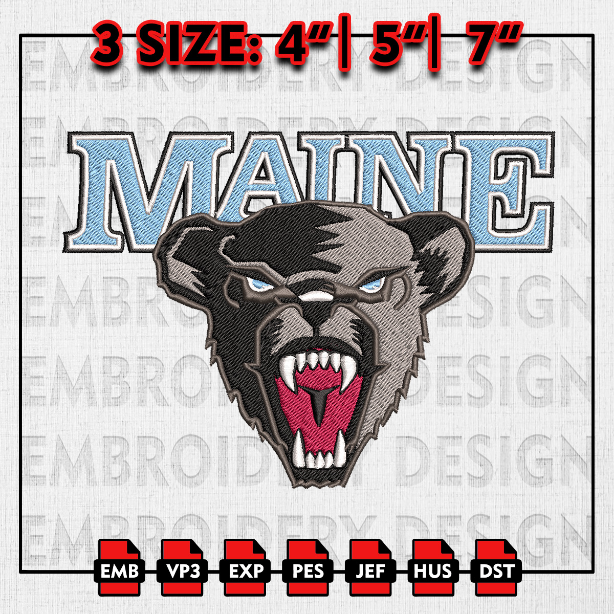 Maine Black Bears Embroidery file, NCAA D1 teams Embroidery | Inspire Uplift