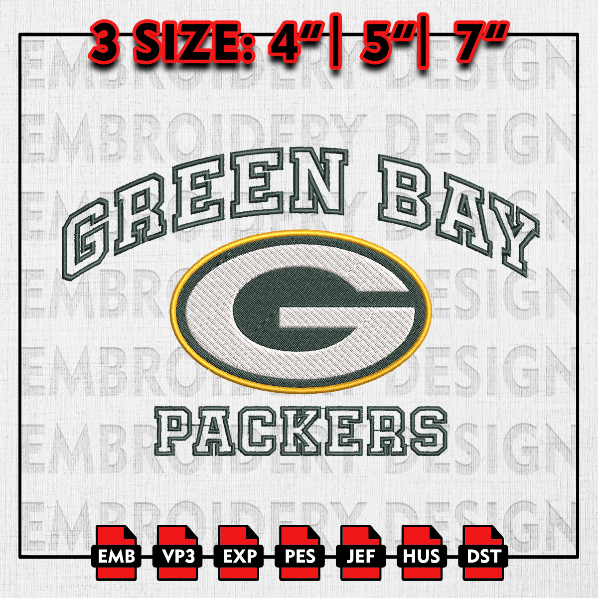 Green Bay Packers Embroidery Design, NFL Team Embroidery Fil | Inspire ...