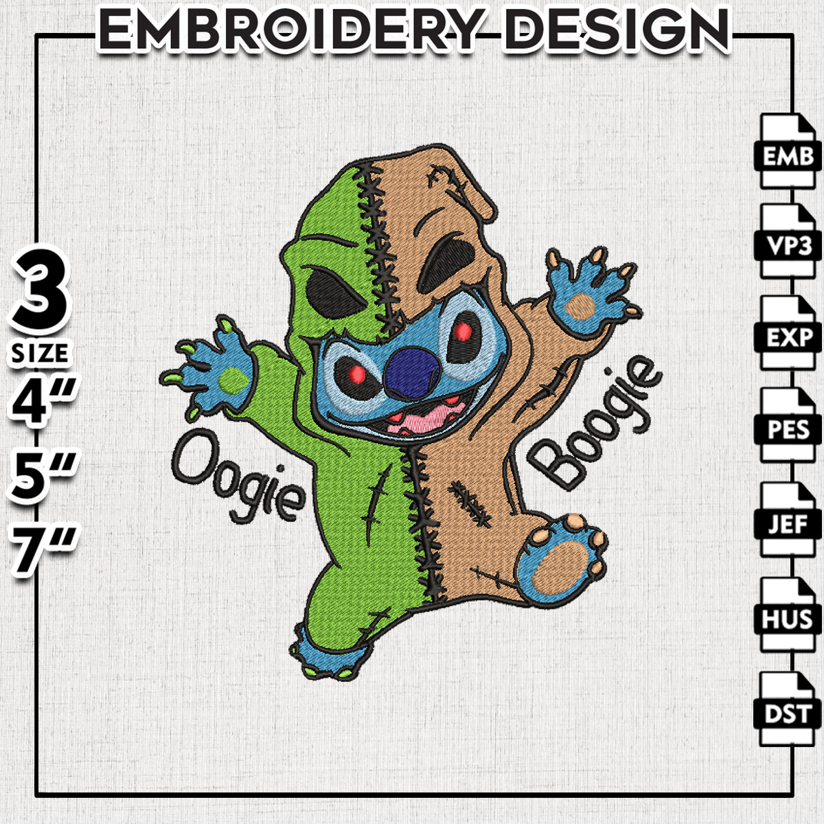 Stitch Oogie Boogie Embroidery file, Nightmare Before Christ | Inspire ...