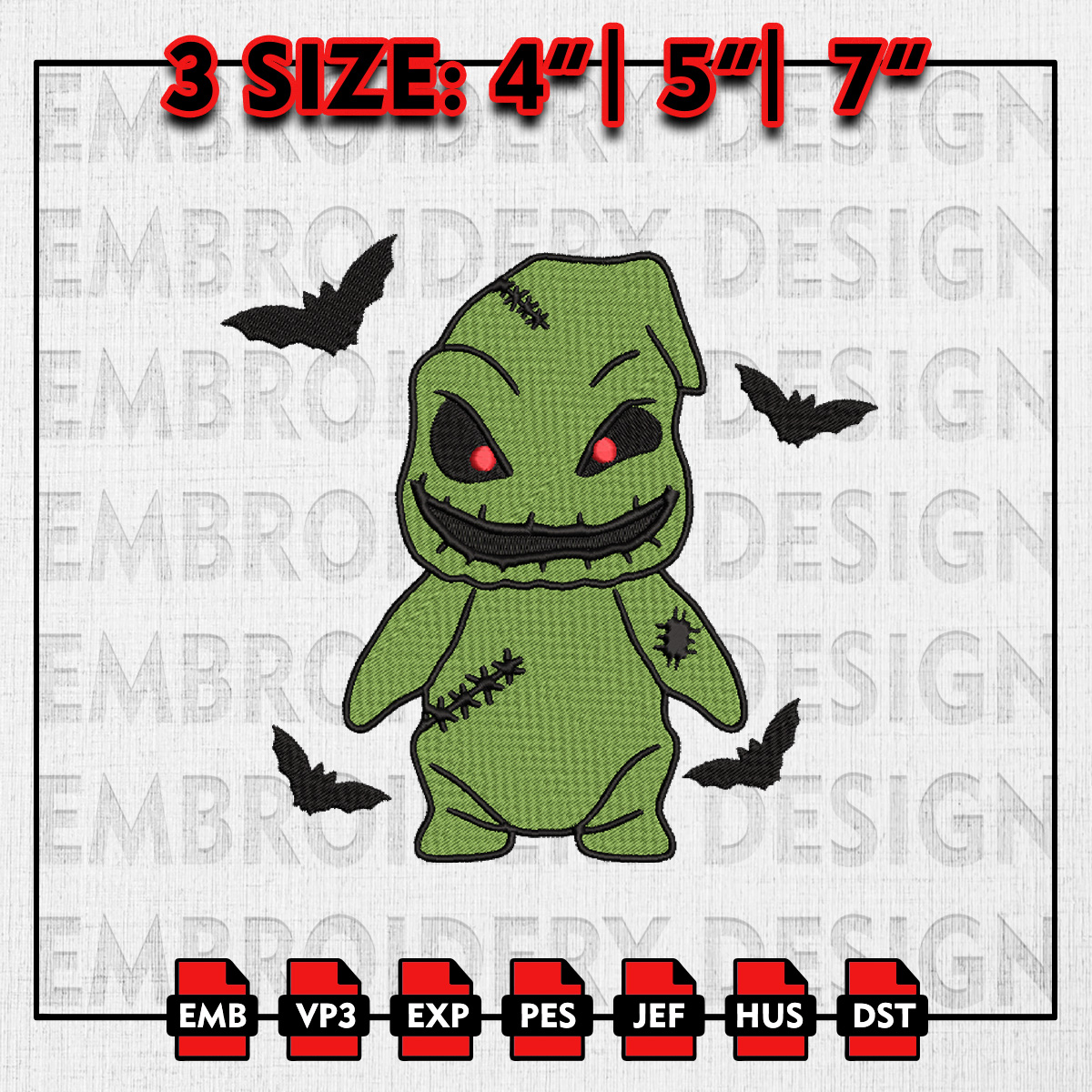 Oogie Boogie Embroidery files, Nightmare Before Christmas Em | Inspire ...