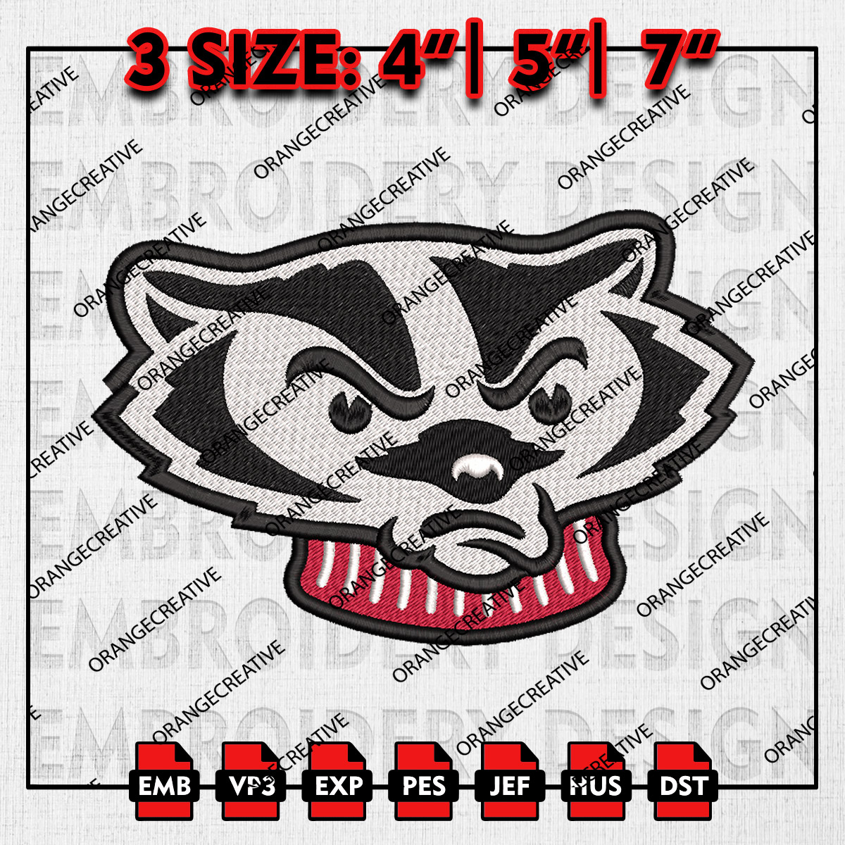 Wisconsin Badgers Logo Embroidery file, NCAA Embroidery Desi | Inspire ...