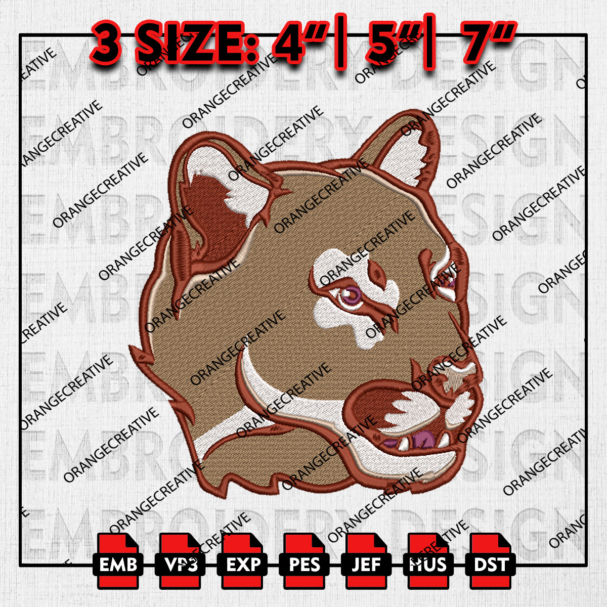 Charleston Cougars Logo Embroidery file, NCAA Embroidery Des | Inspire ...
