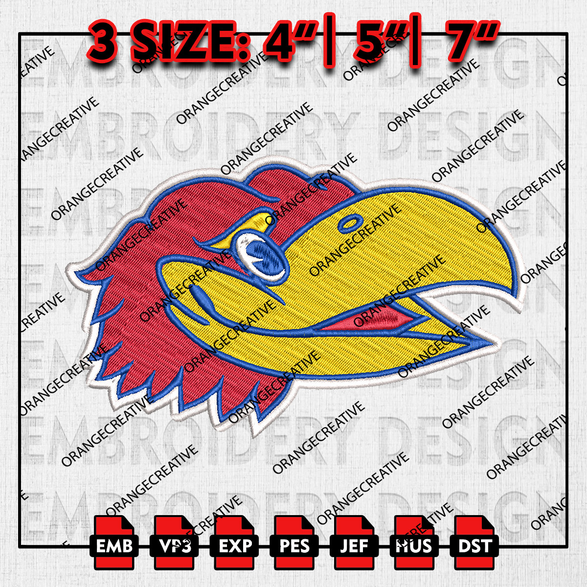 Kansas Jayhawks Logo Embroidery file, NCAA Embroidery Design | Inspire ...