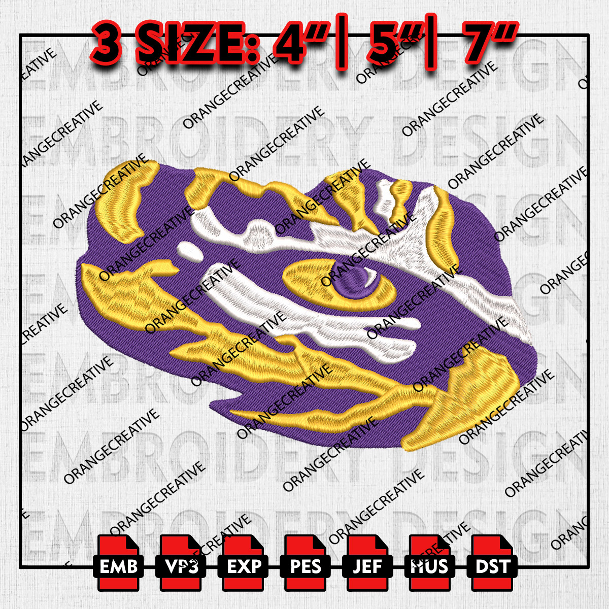 LSU Tigers Logo Embroidery file, NCAA Embroidery Design, LSU | Inspire ...