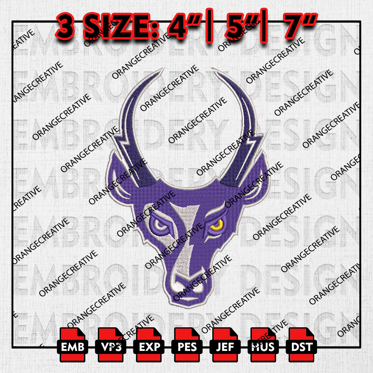 NCAA Grand Canyon Lopes Logo Embroidery file, NCAA Embroider | Inspire ...