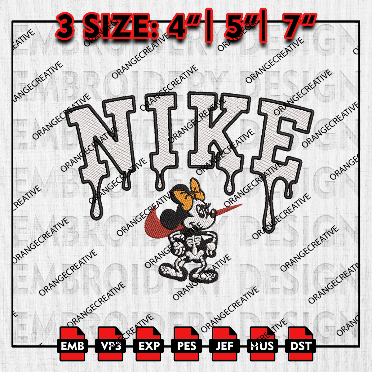 Drop Name Minnie Skeleton Embroidery files, Disney Halloween | Inspire ...