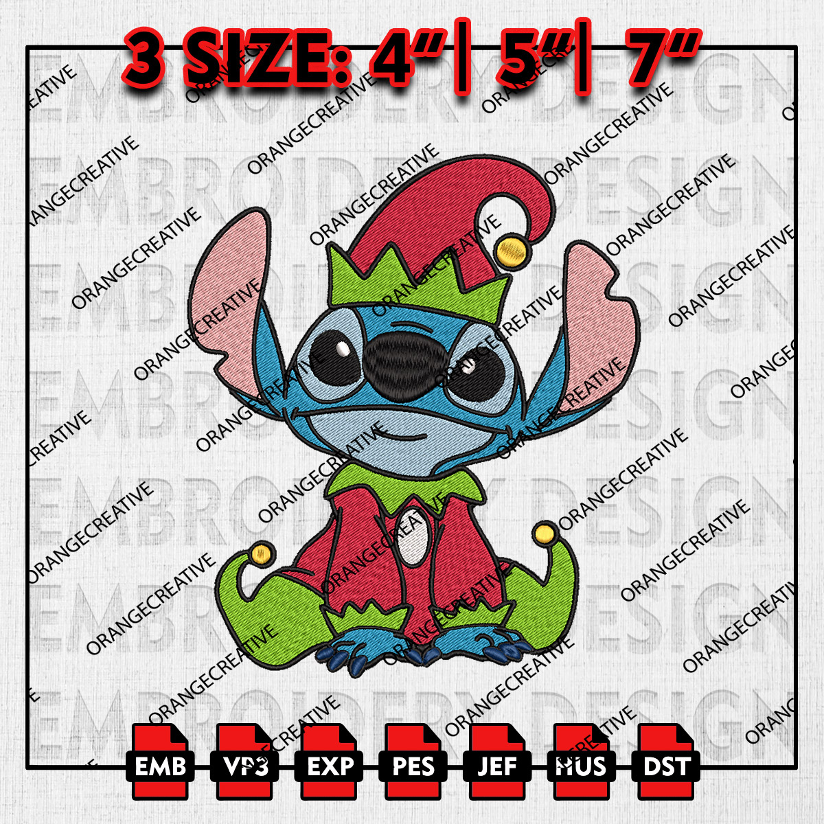 Cute Stitch Elf Christmas Embroidery files, Christmas Emb De | Inspire ...