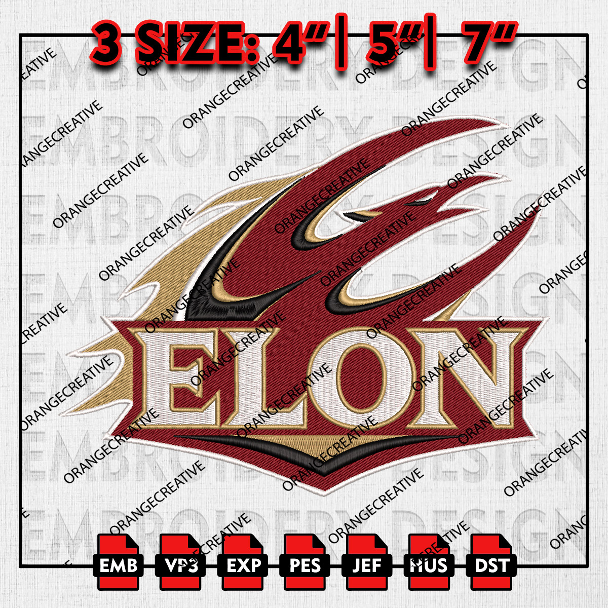 Elon Phoenix NCAA Logo Emb files, NCAA Embroidery Designs, 3 | Inspire ...