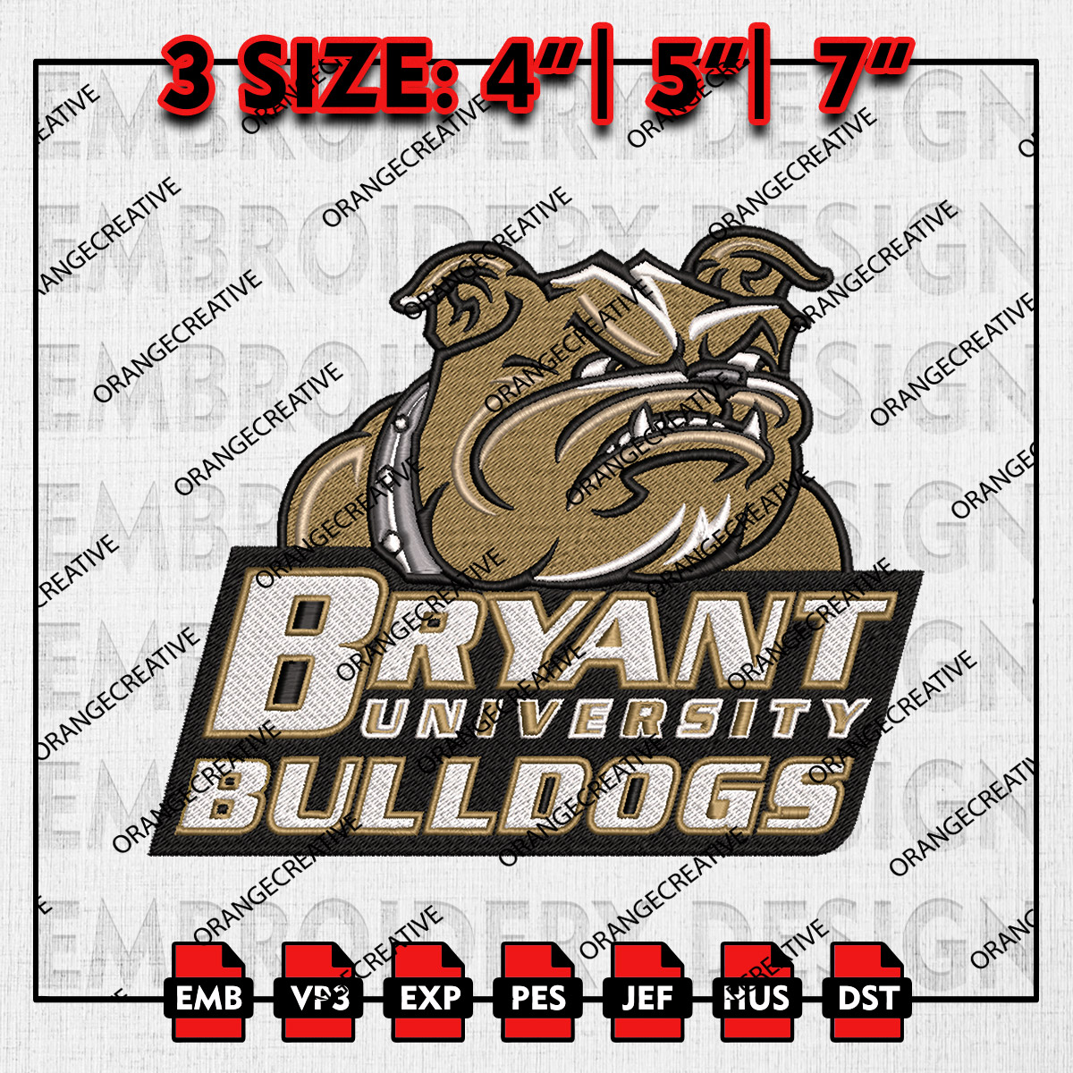 Bryant Bulldogs Mascot Logo Emb files, NCAA Embroidery Desig | Inspire ...