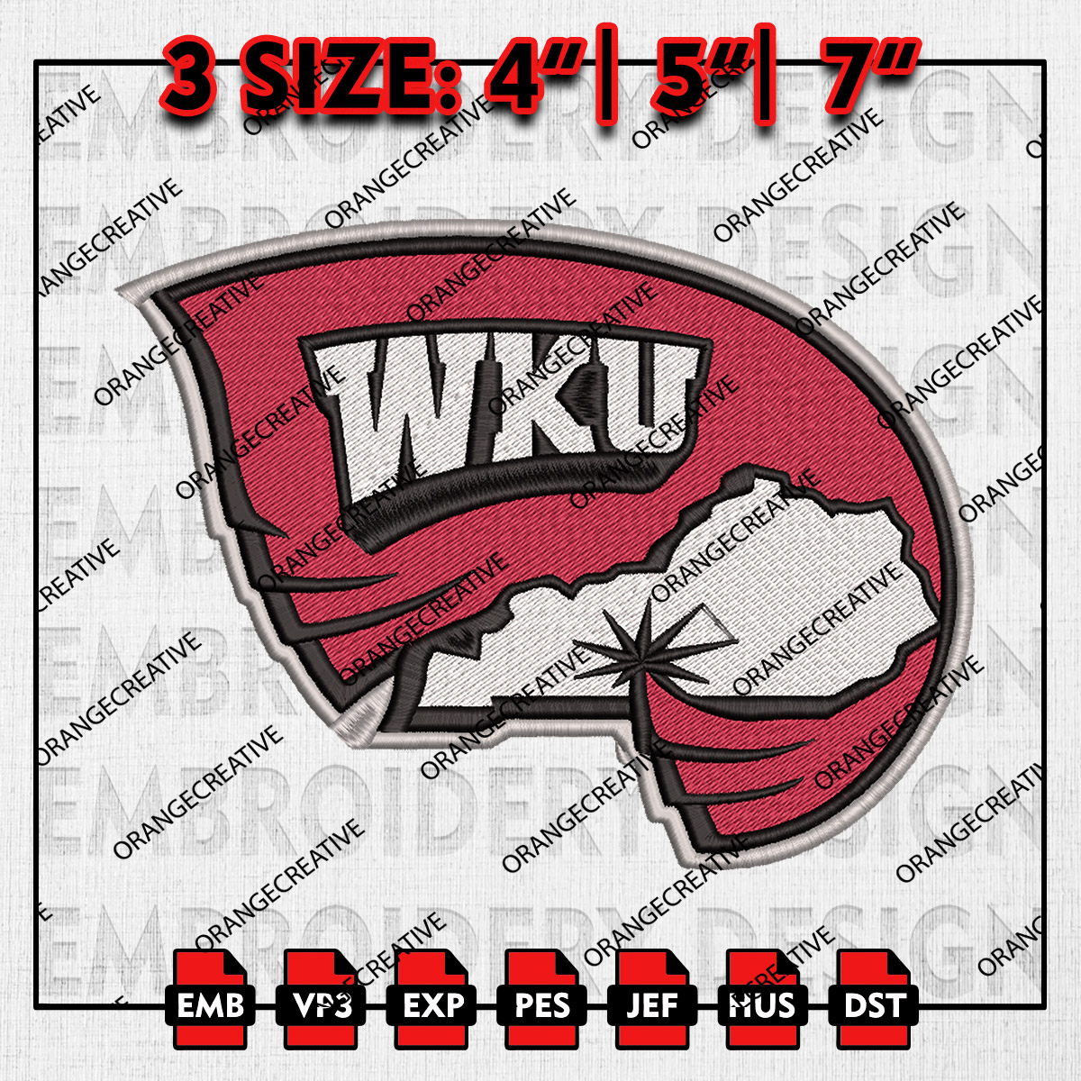 Western Kentucky Hilltoppers Logo Emb files, NCAA Embroidery | Inspire ...