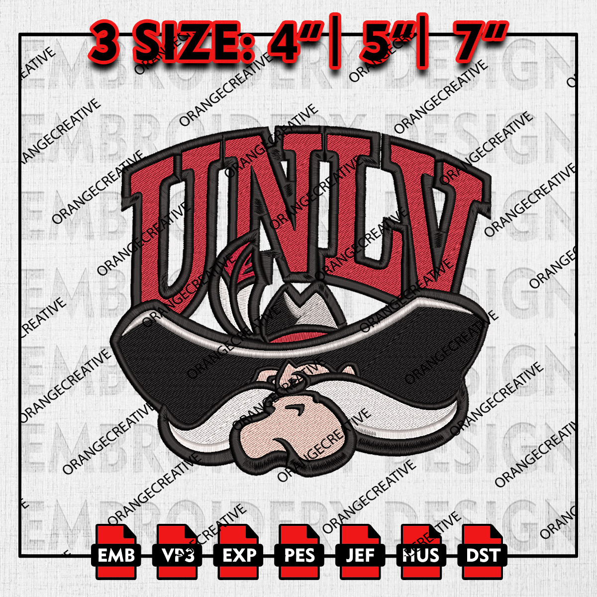 NCAA UNLV Rebels Logo Emb files, NCAA Embroidery Designs, 3 | Inspire ...