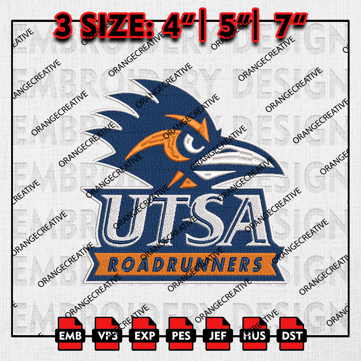 UTSA Roadrunners Mascot Logo Emb files, NCAA Embroidery Desi | Inspire ...
