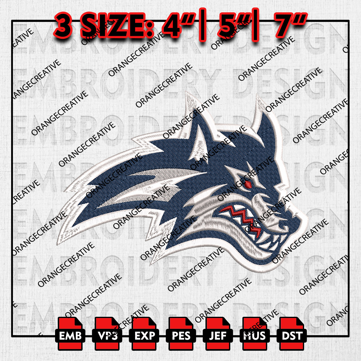 Stony Brook Seawolves Mascot Logo Emb files, NCAA Embroidery | Inspire ...