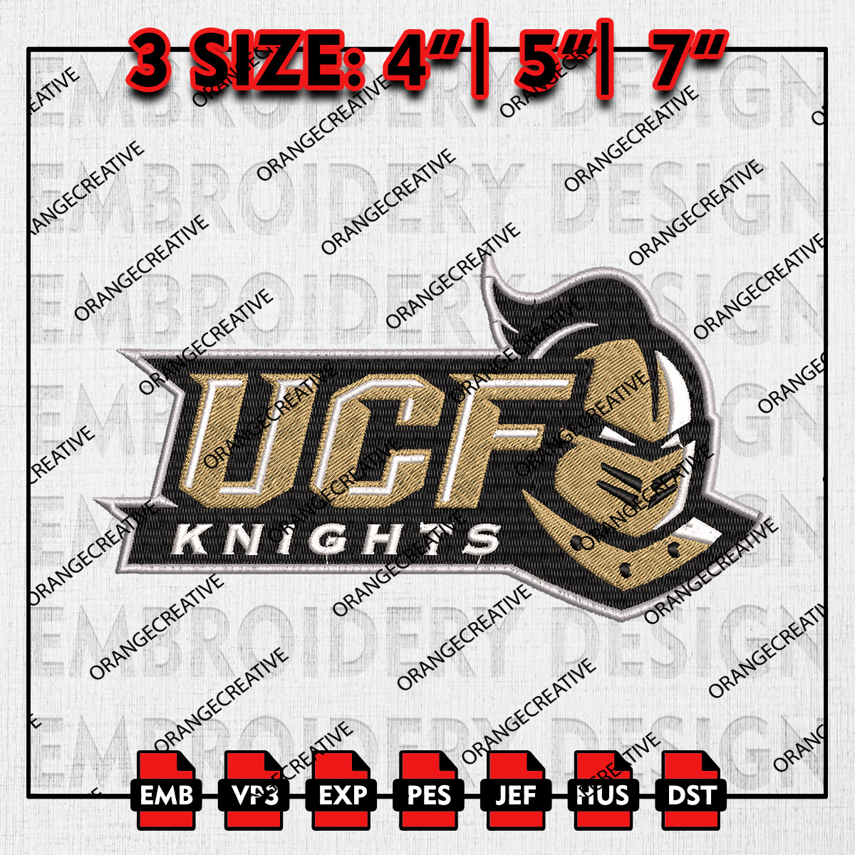 UCF Knights NCAA Mascot Logo Emb files, NCAA Embroidery Desi | Inspire ...
