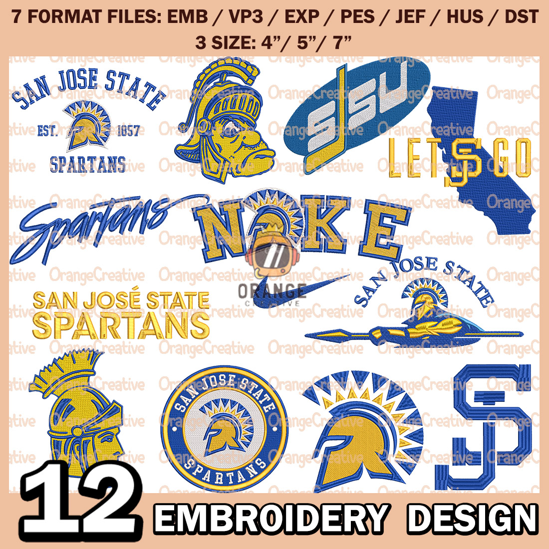 12 San Jose State Spartans Logo Bundle Emb files, NCAA Bundl | Inspire ...