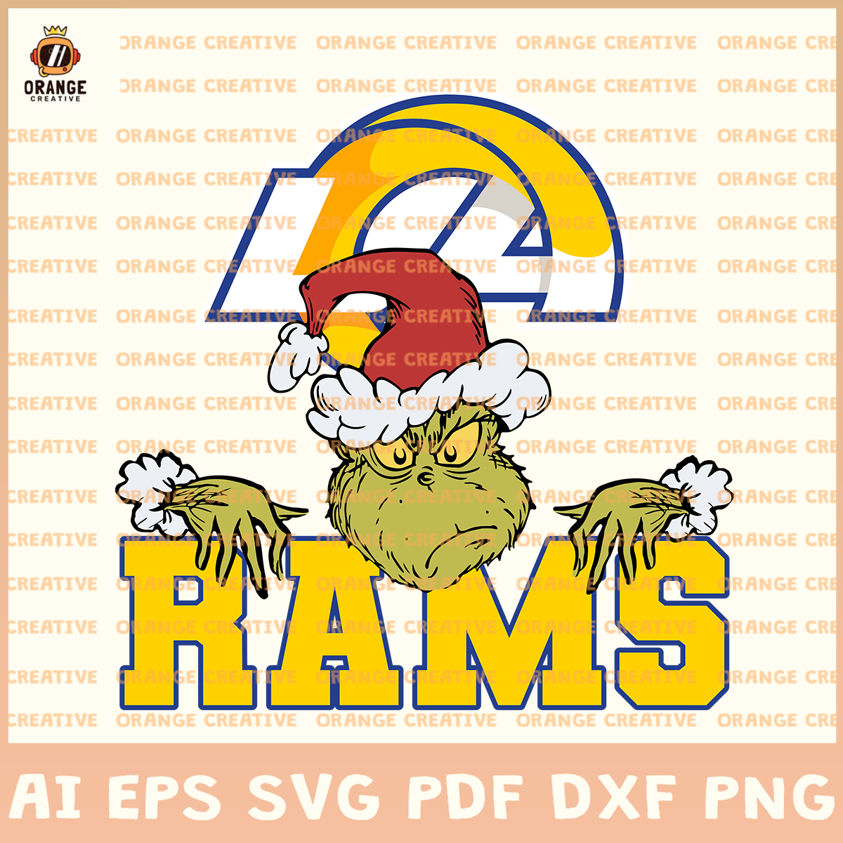 NFL Grinch Los Angeles Rams SVG, Grinch svg, NFL SVG Design, | Inspire ...