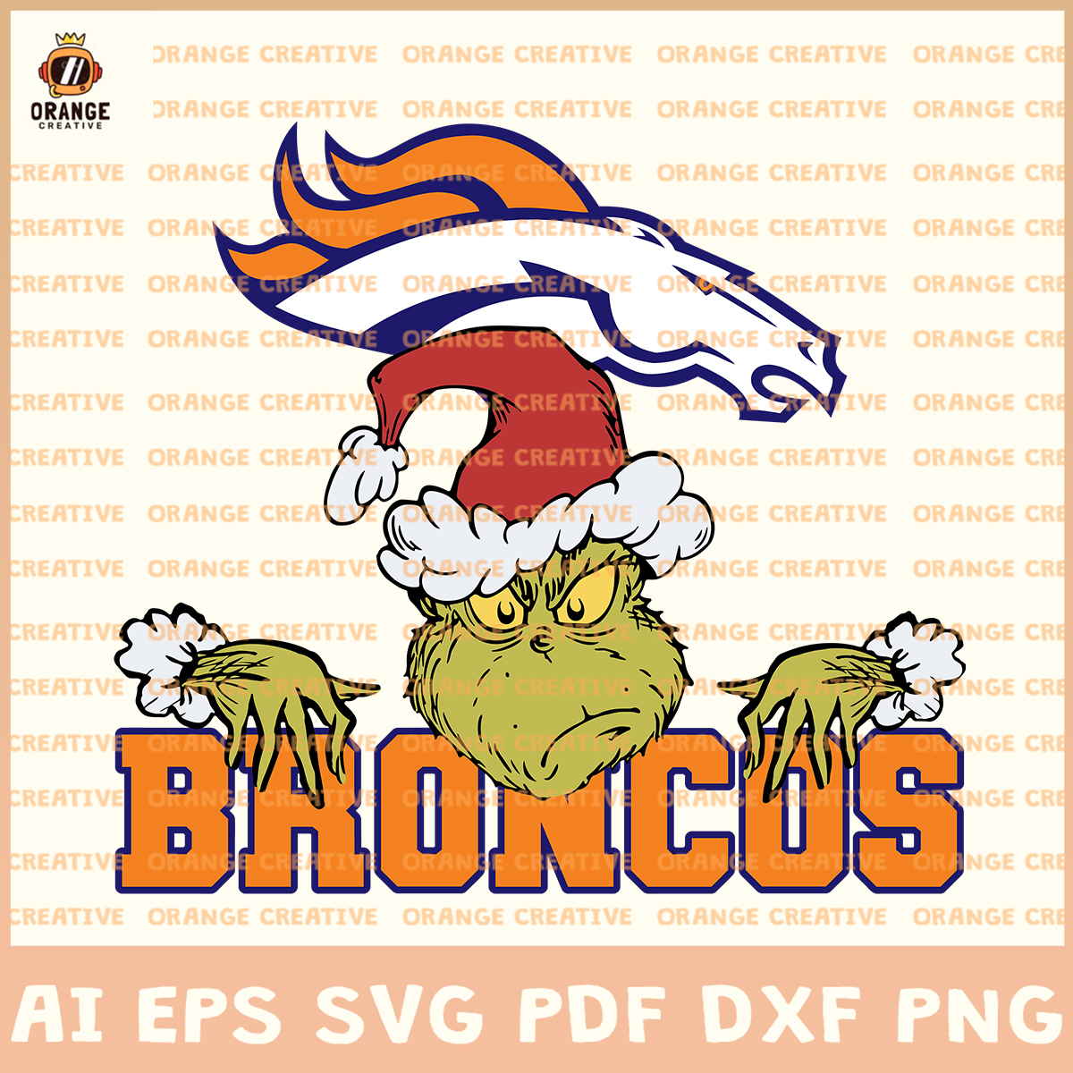 NFL Grinch Denver Broncos SVG, Grinch svg, NFL SVG Design, B | Inspire Uplift