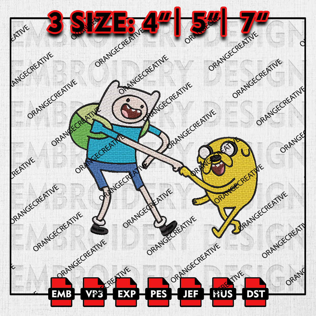 Finn and Jake Brother Emb Design, Jake Adventure Time Embroi | Inspire ...