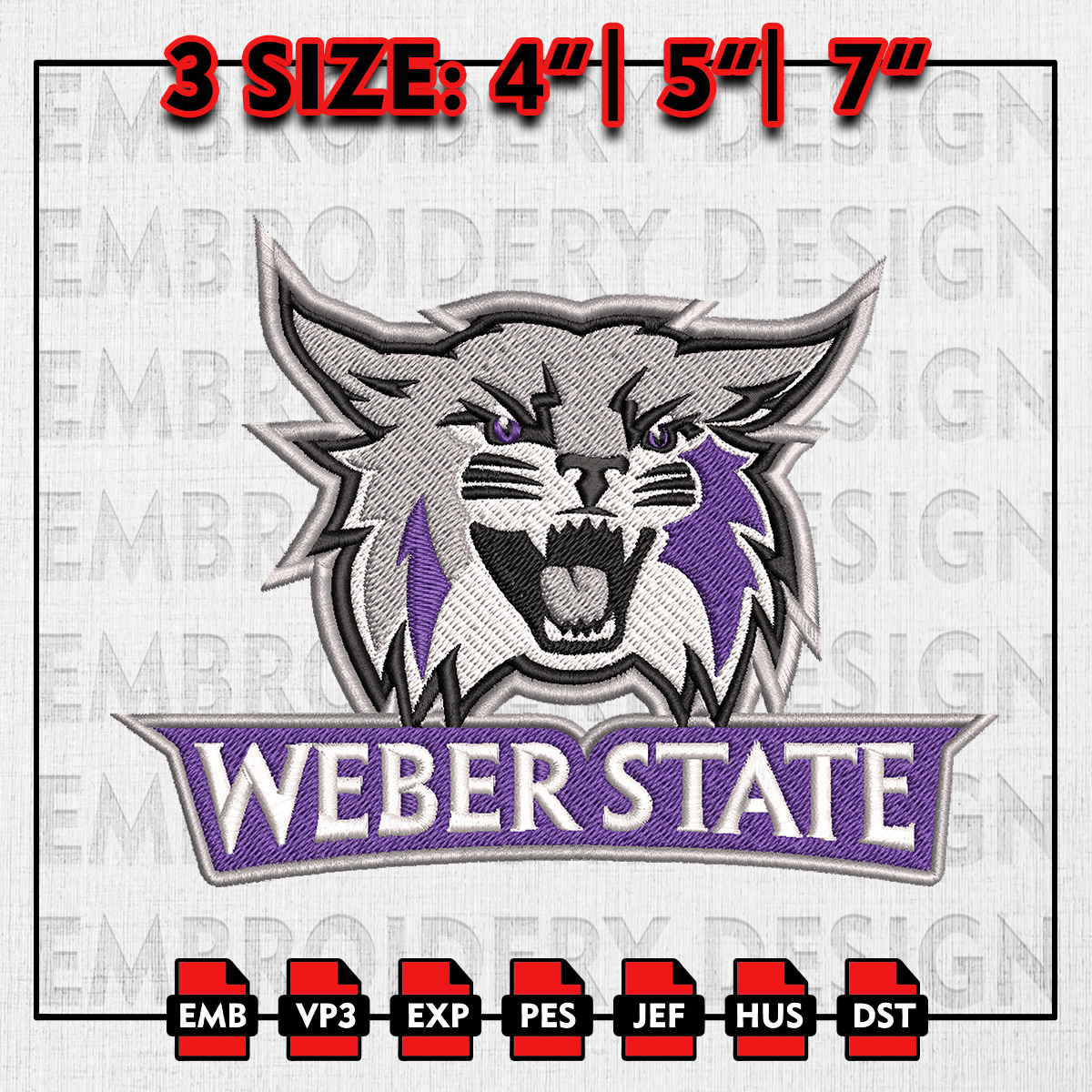 Weber State Wildcats Embroidery files, NCAA D1 teams Embroid | Inspire ...
