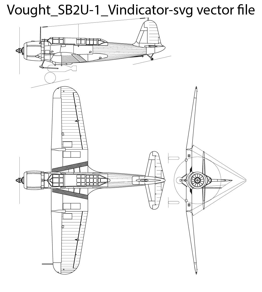 Vought SB2U1 Vindicator svg vector file | Inspire Uplift
