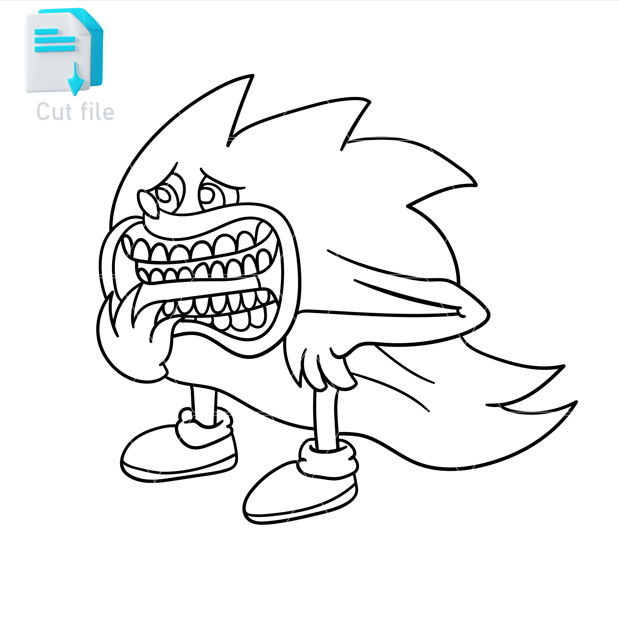 Vector Character Shin Sonic SVG,PNG,INk,Sonic Cut file Edita | Inspire ...