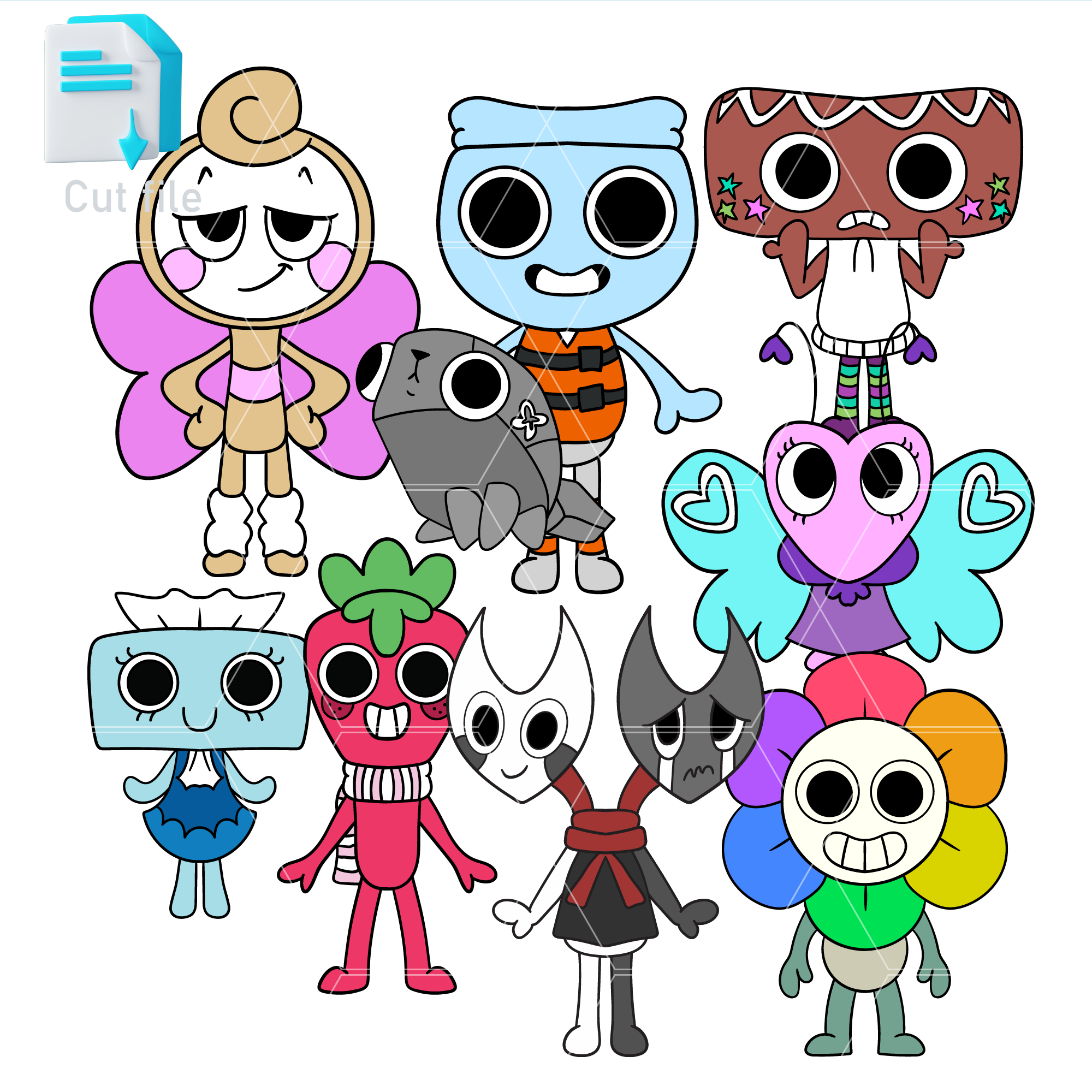 Bundle Vector Character Dandy world SVG, PNG, INk, Sprout,Ra | Inspire ...