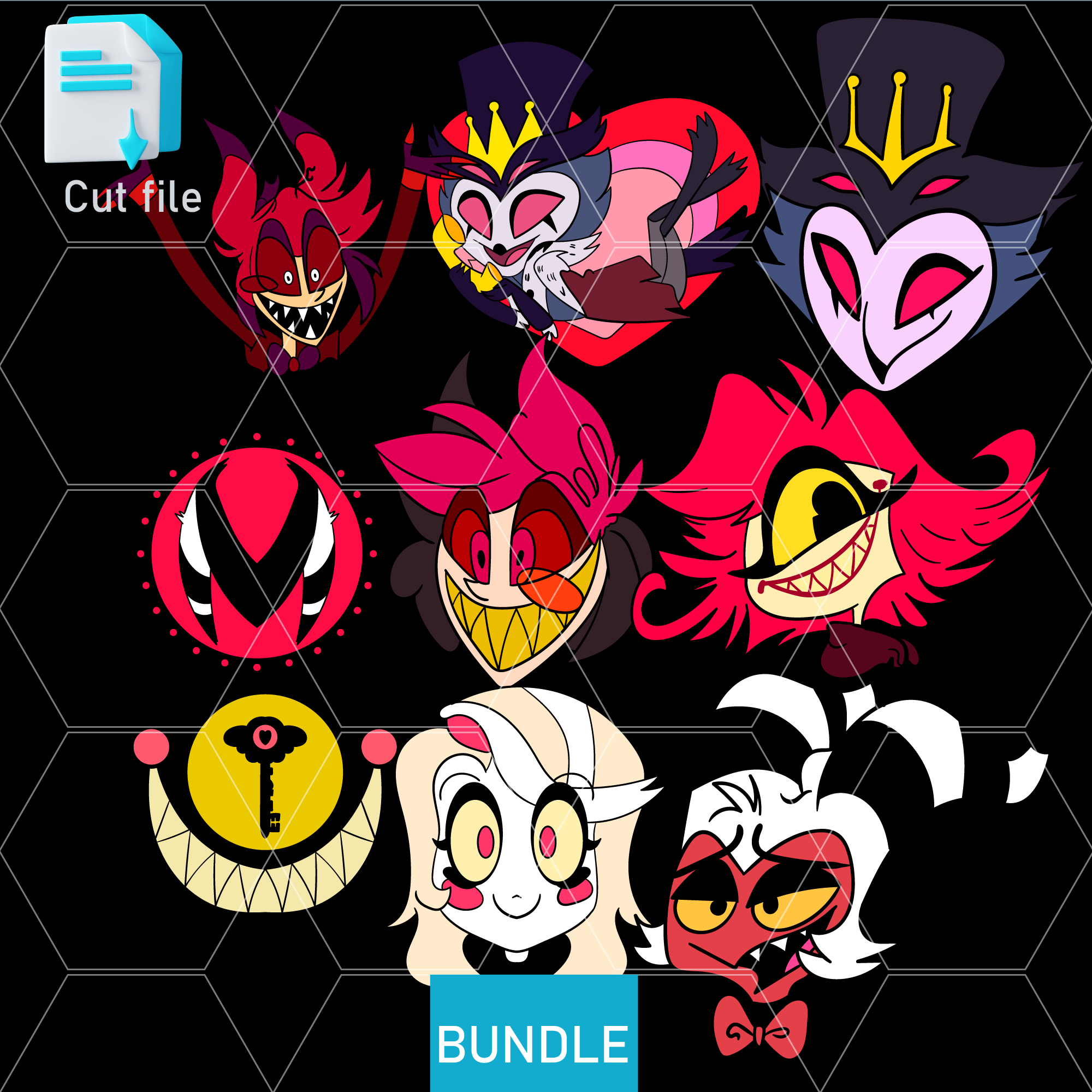Editable Bundle Bomb,Moxxie,Alastor,Niffty,Fizzaroli,Blitzo | Inspire ...