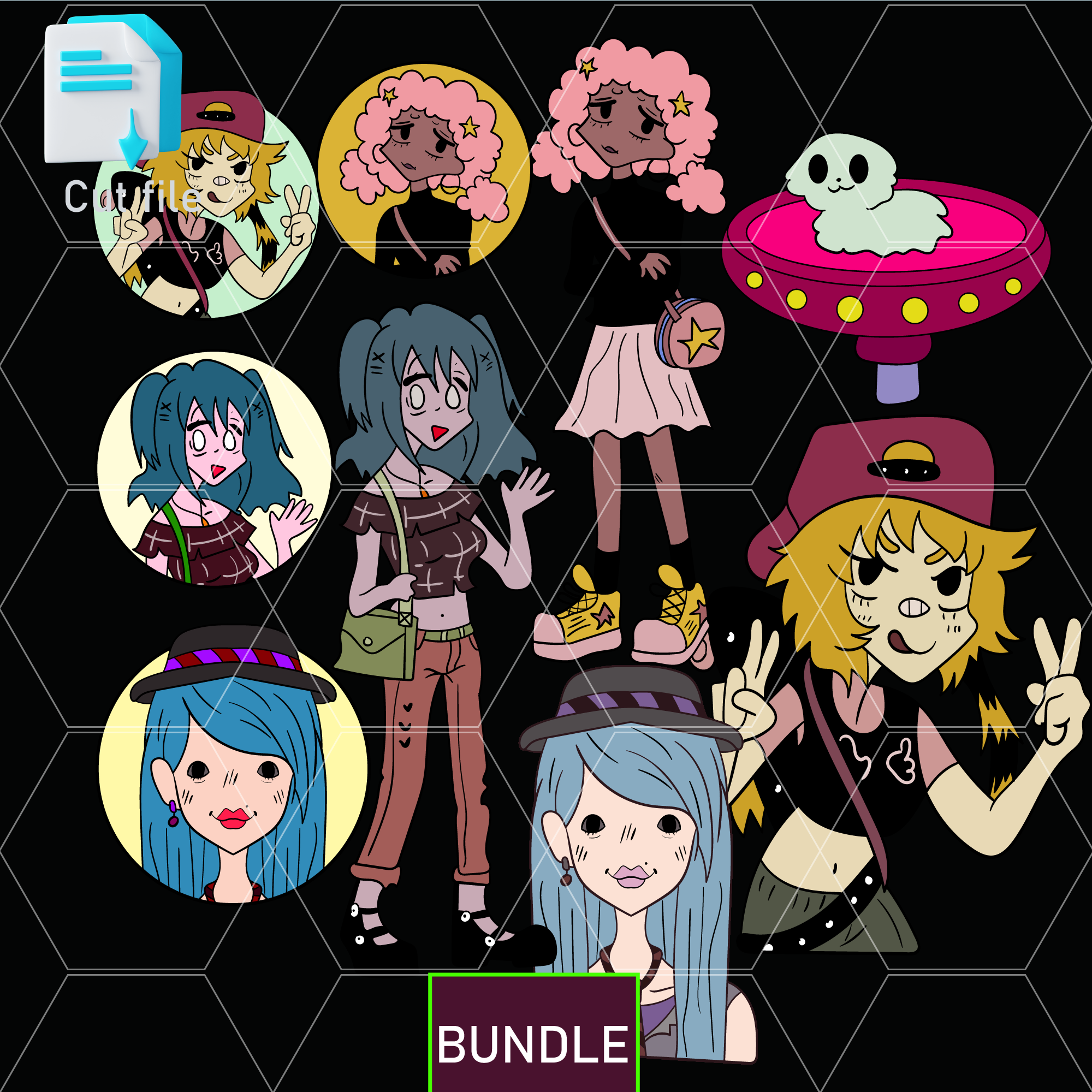 Editable Bundle Sticker Jay's Skating Game SVG,lacey Sticker | Inspire ...