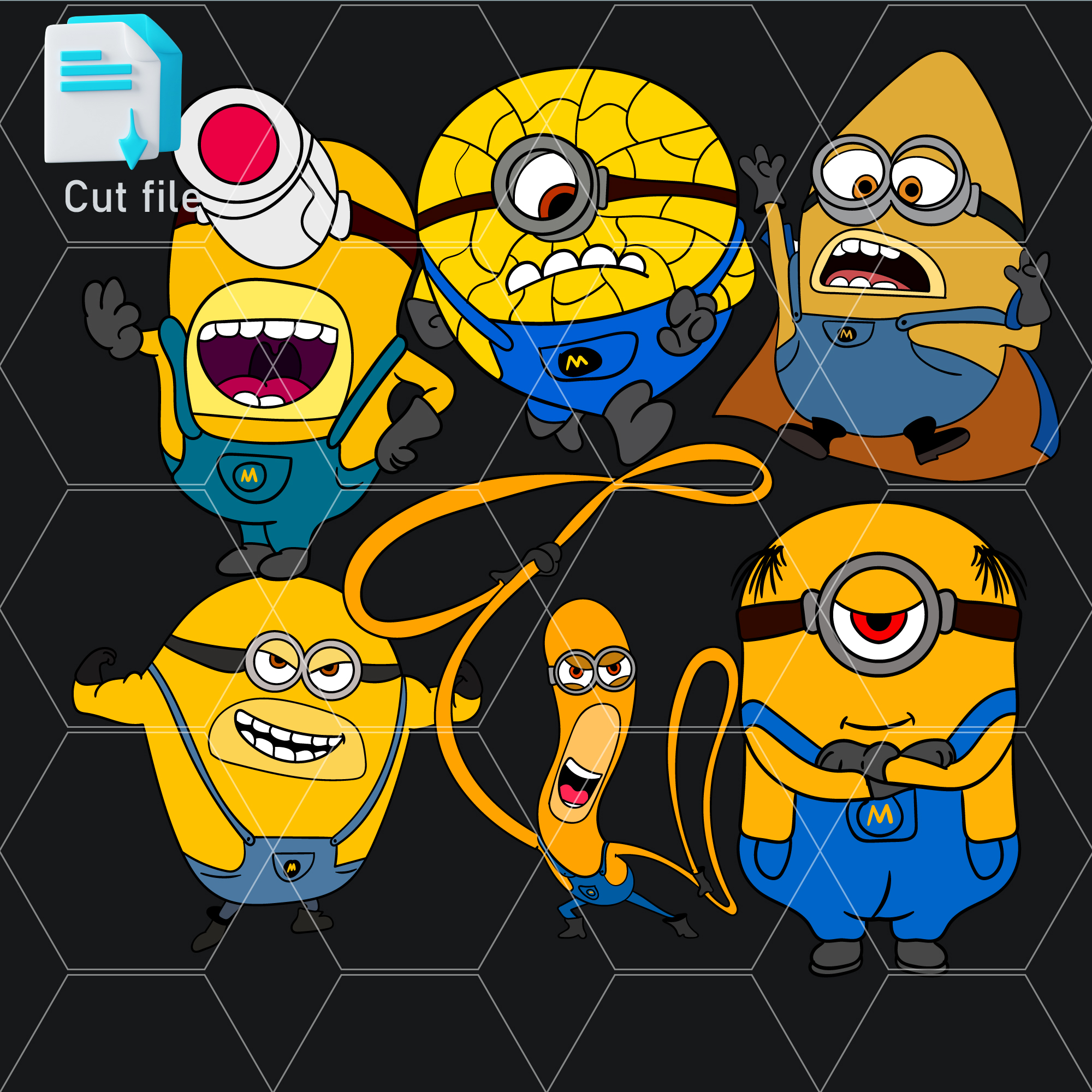 Editable Bundle Mega Minion Gus SVG,Minion Jerry PNG,Tim Des | Inspire ...