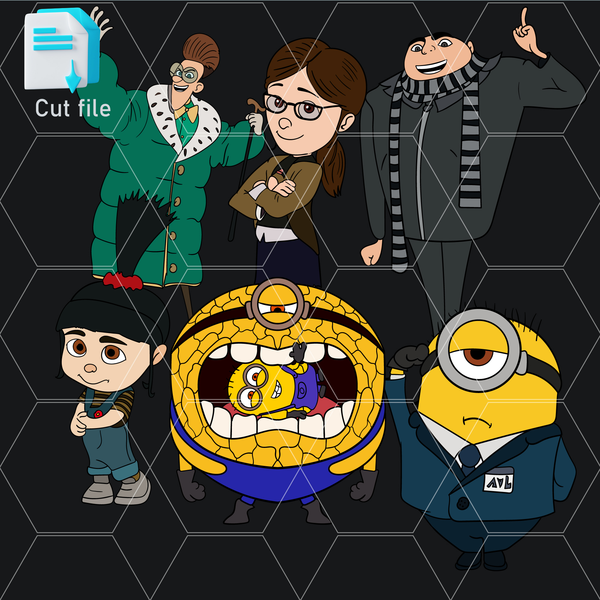 Editable Bundle Mega Minion Agnes Gru,Despicable me 4,Gru,Ma | Inspire ...