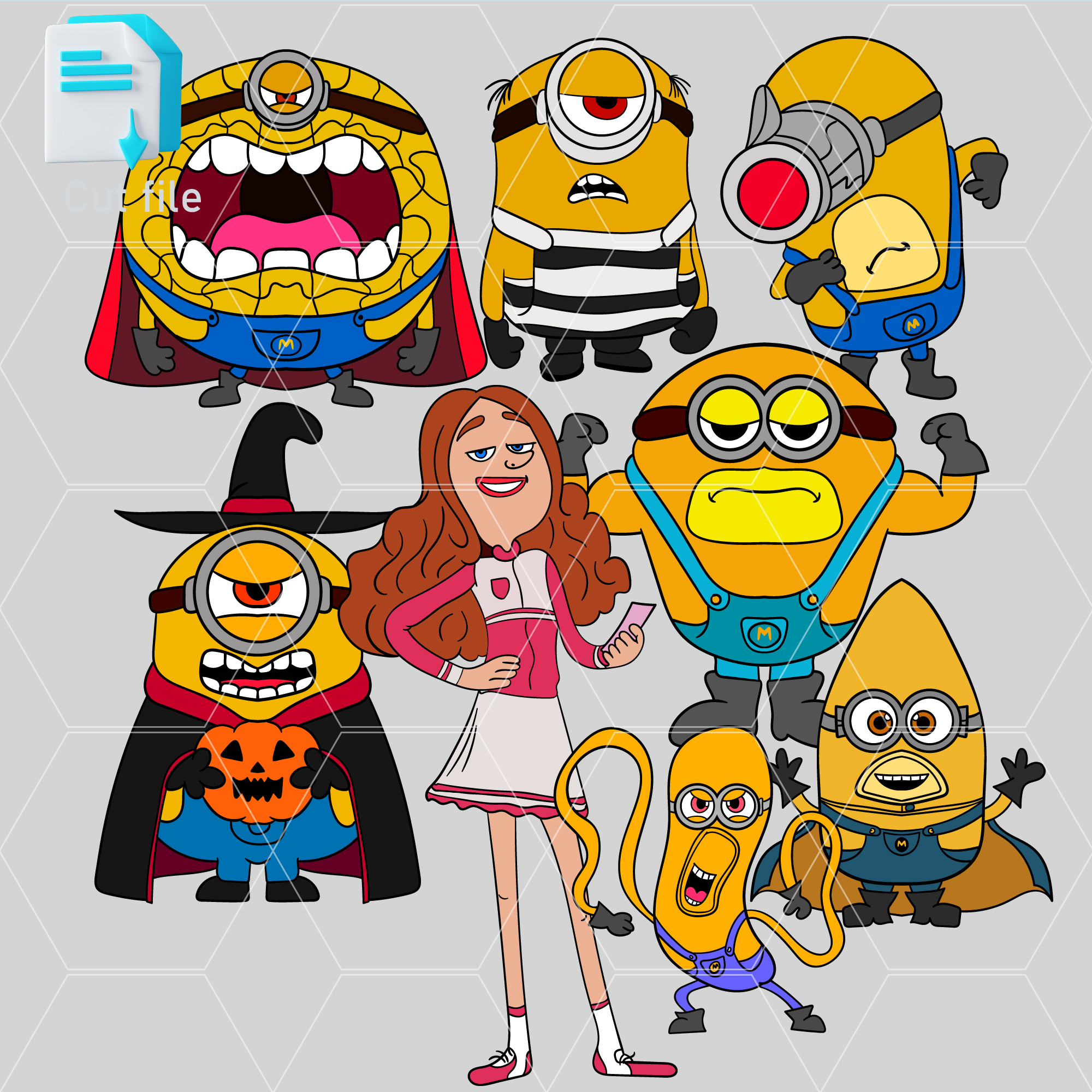 Editable Bundle Mega Minion Agnes Gru,Despicable me 4,Gru,Ma | Inspire ...