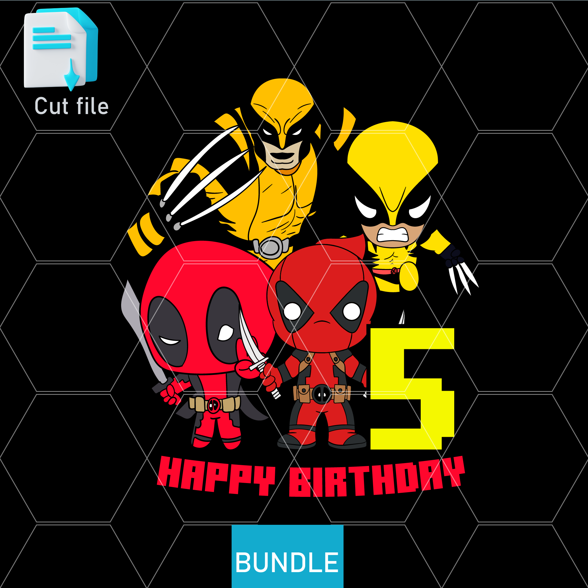 Editable Bundle SVG,Ink,Png Cut file Deadpool and Wolverine | Inspire Uplift