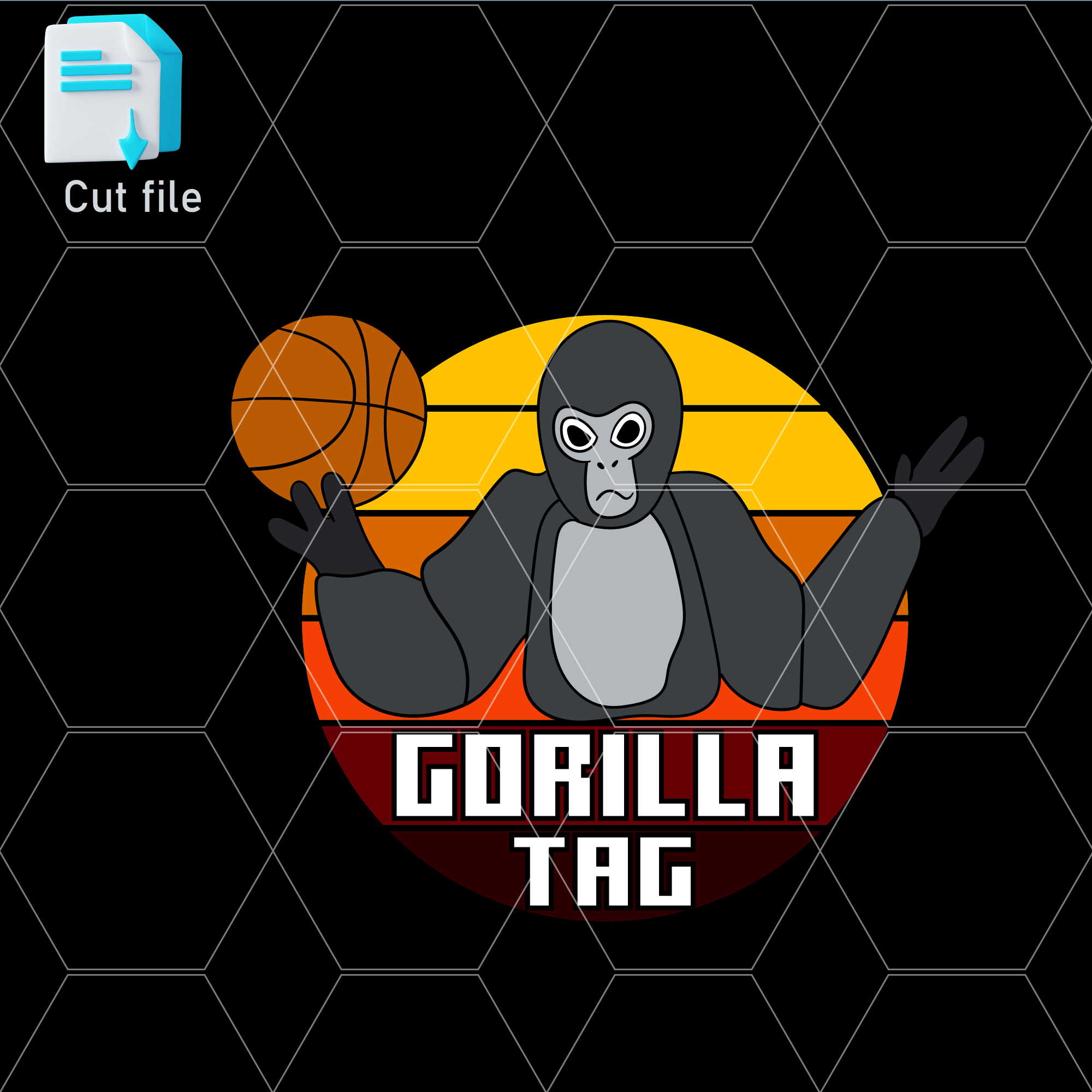 Editable Bundle SVG,Ink,Png,Cut file, Stickers Gorilla Tag S | Inspire ...