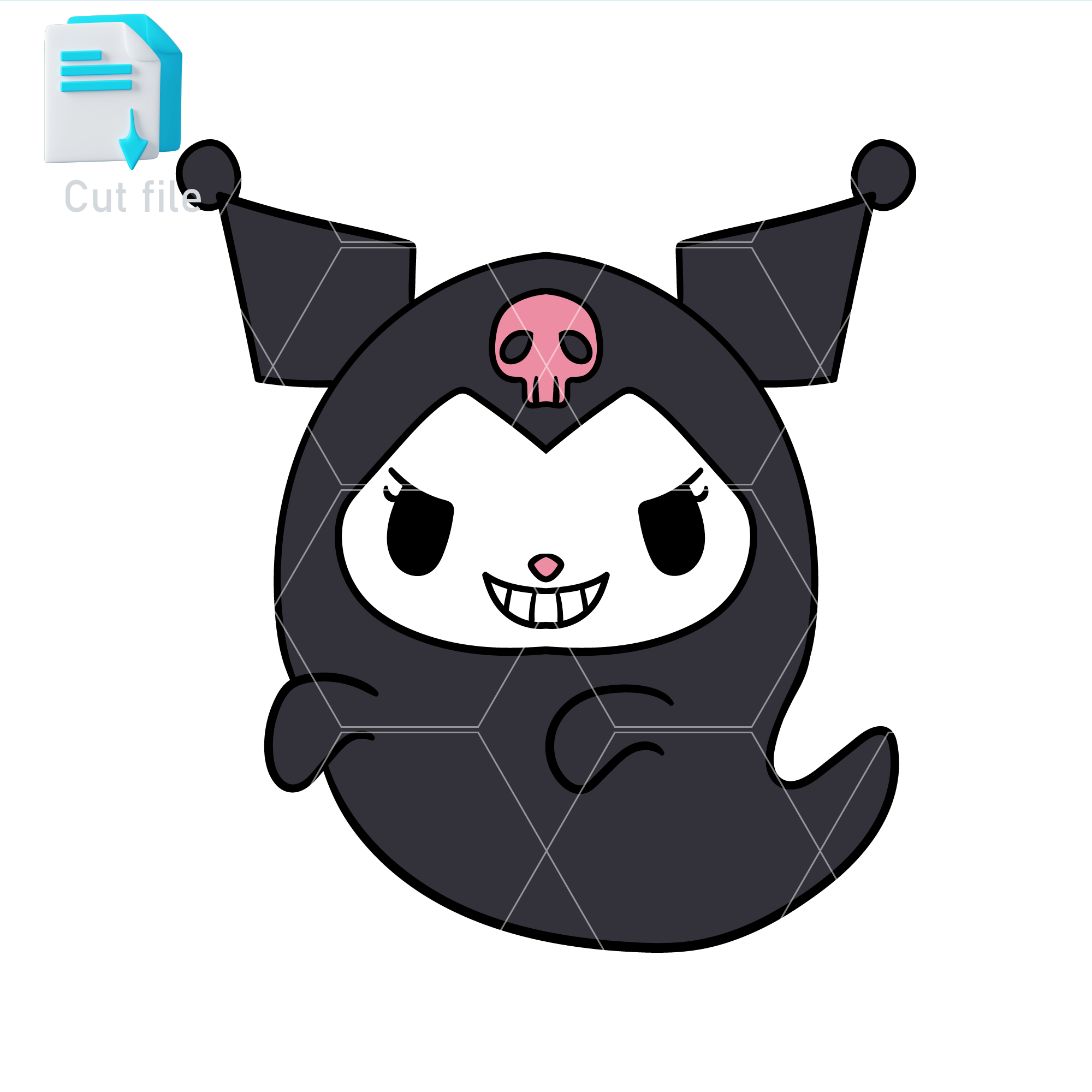 Editable SVG,Ink,Png,Cut file, Kuromi Ghost Vector Illustrat | Inspire Uplift