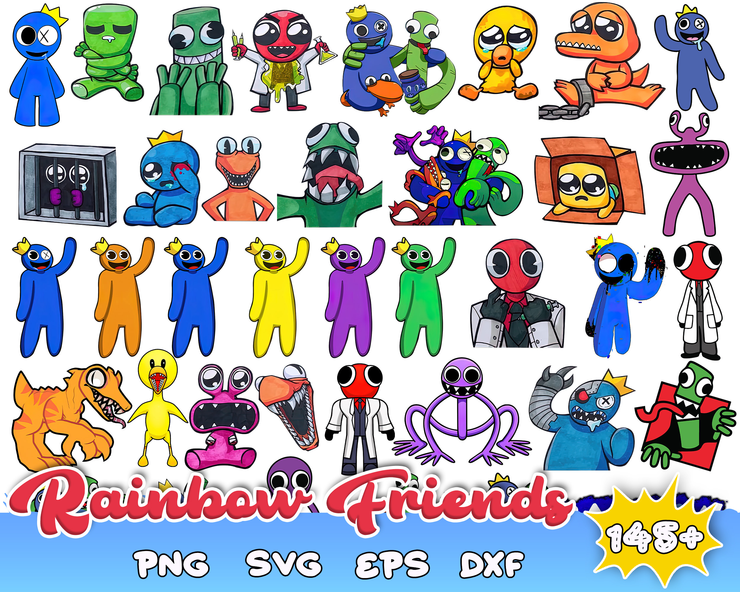 Rainbow Friends Bundle Svg, Rainbow Friends Svg, Rainbow Fri | Inspire ...