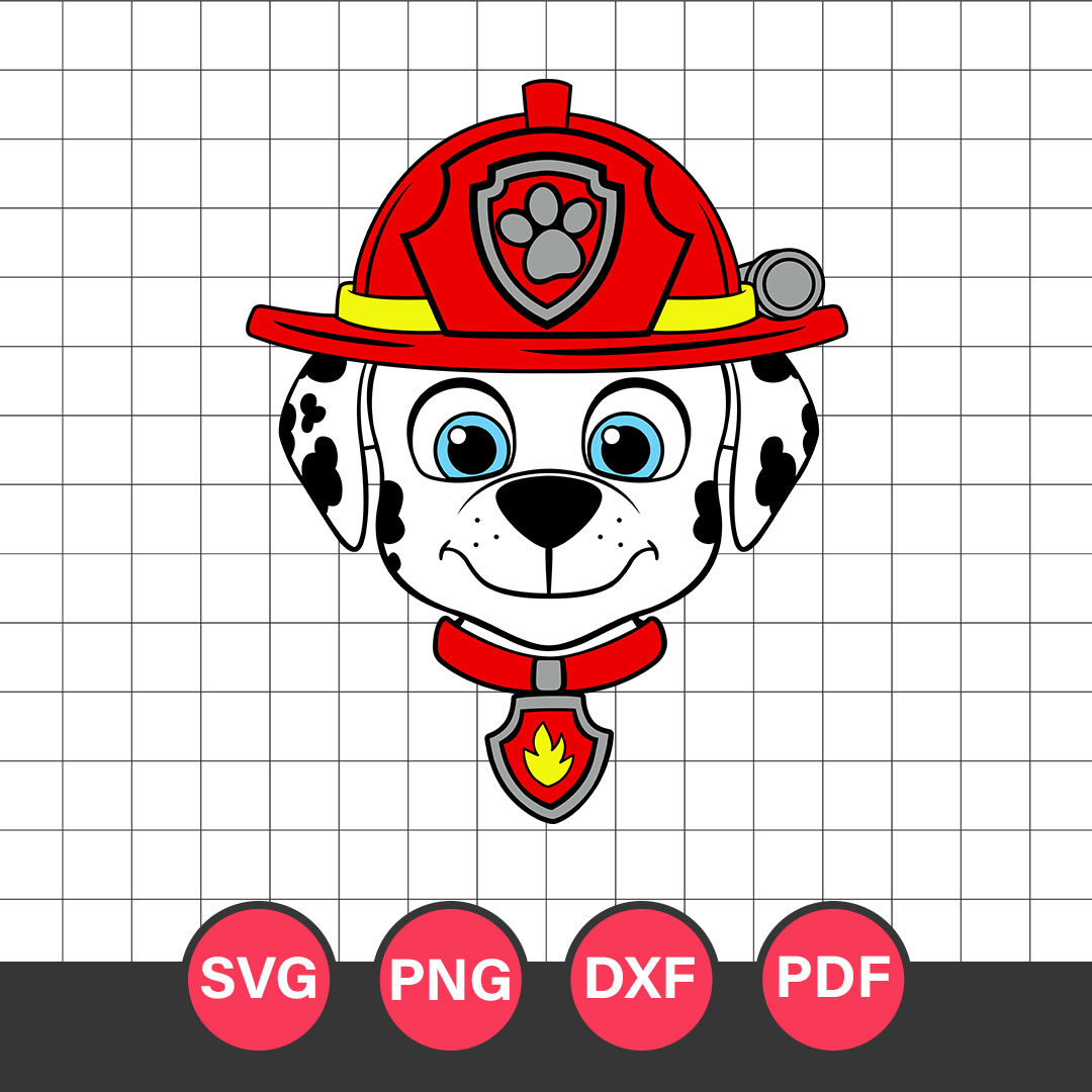 Marshall Head Svg, Marshall Paw Patrol Svg, Paw Patrol Svg, | Inspire ...