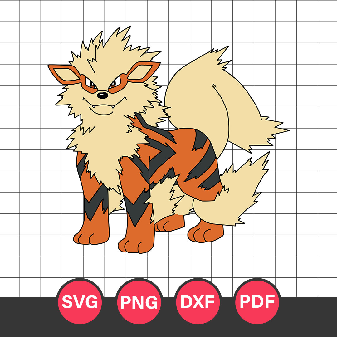 Arcanine Svg, Pokemon Characters Svg, Pokemon Svg, Anime Svg | Inspire ...