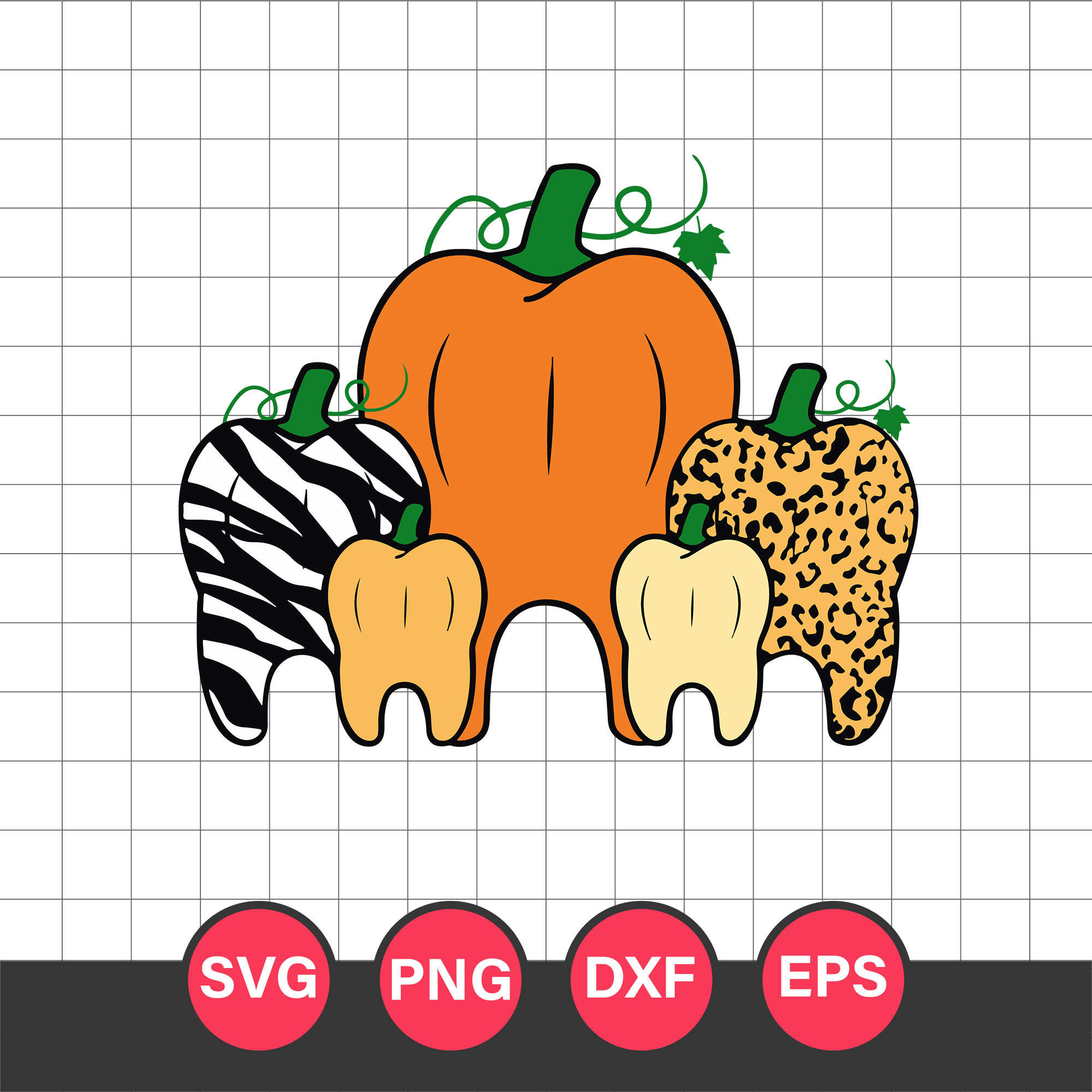 Pumpkin Teeth Dental Halloween Svg, Halloween Svg, Png Dxf E | Inspire ...