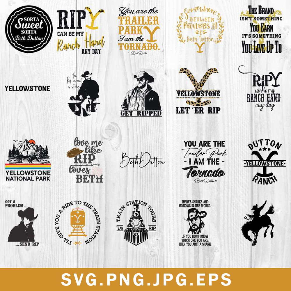 Yellowstone Bundle Svg, Yellowstone Rip Svg, Rip Wheeler Svg | Inspire ...
