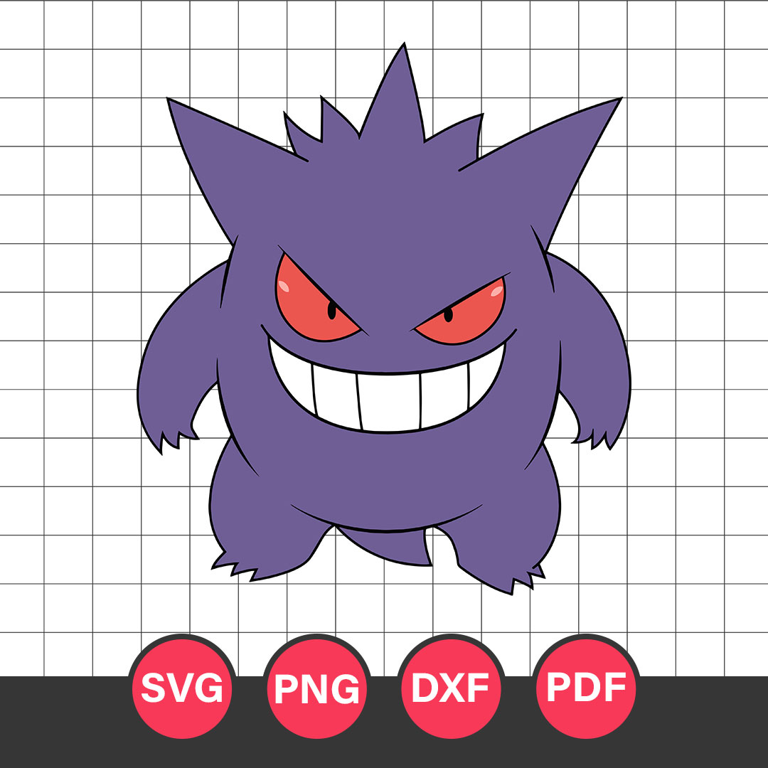 Gengar Svg, Pokemon Characters Svg, Pokemon Svg, Anime Svg, | Inspire ...