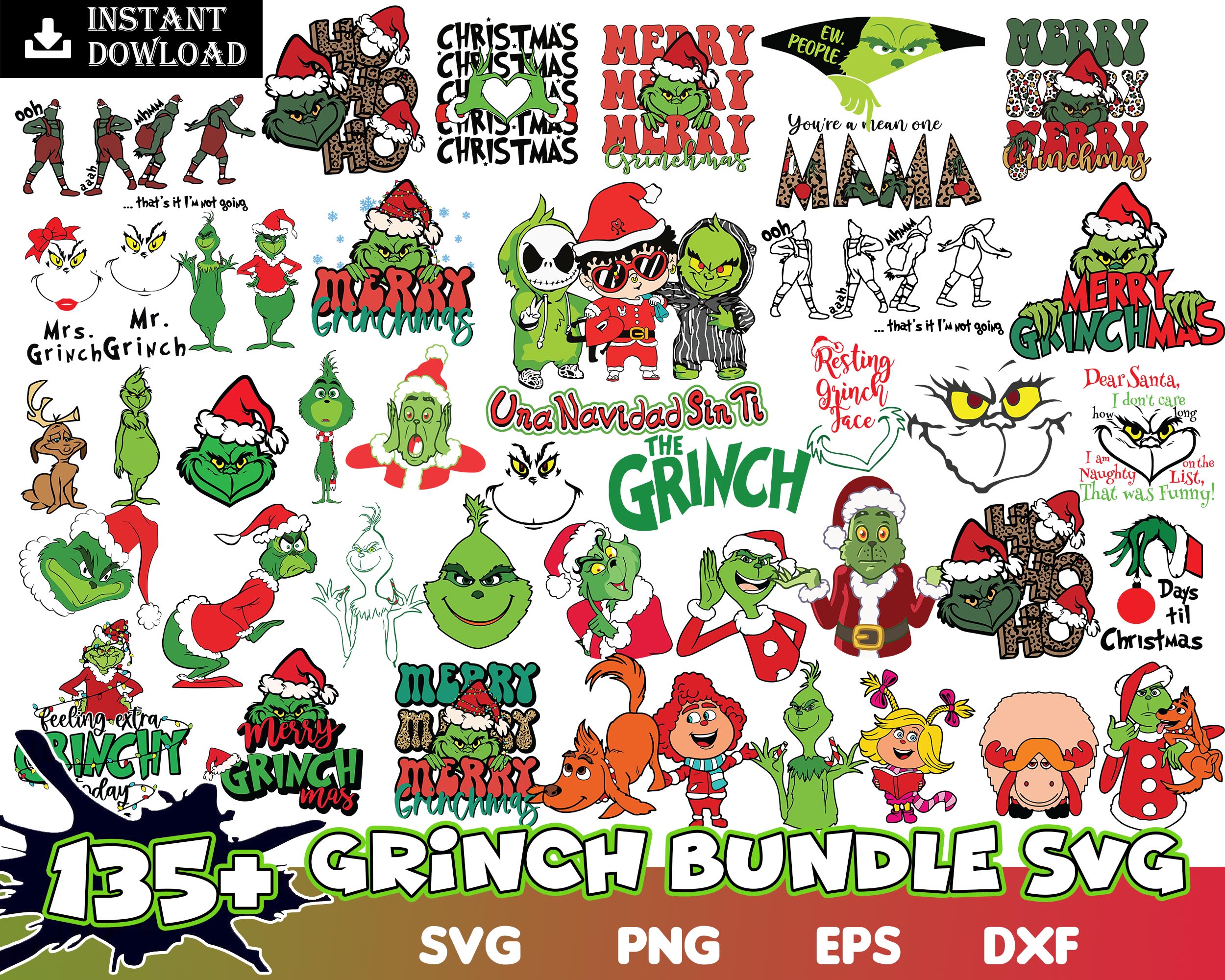 Grinch Bundle Svg, The Grinch Svg, Grinch Christmas Svg, Mer | Inspire ...