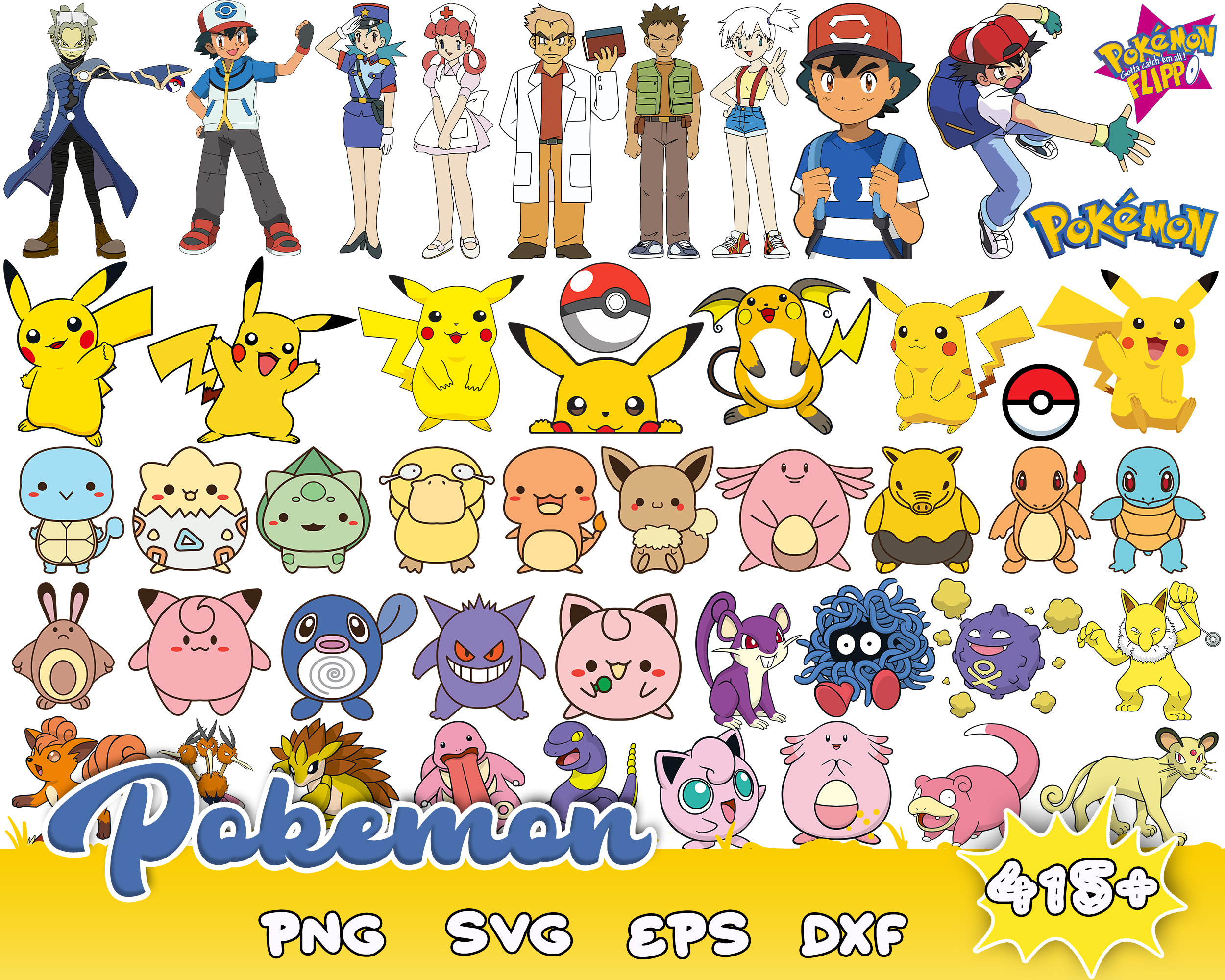 Pokemon Bundle Svg, Pokemon Svg, Pikachu Svg, Pokemon Friend | Inspire ...