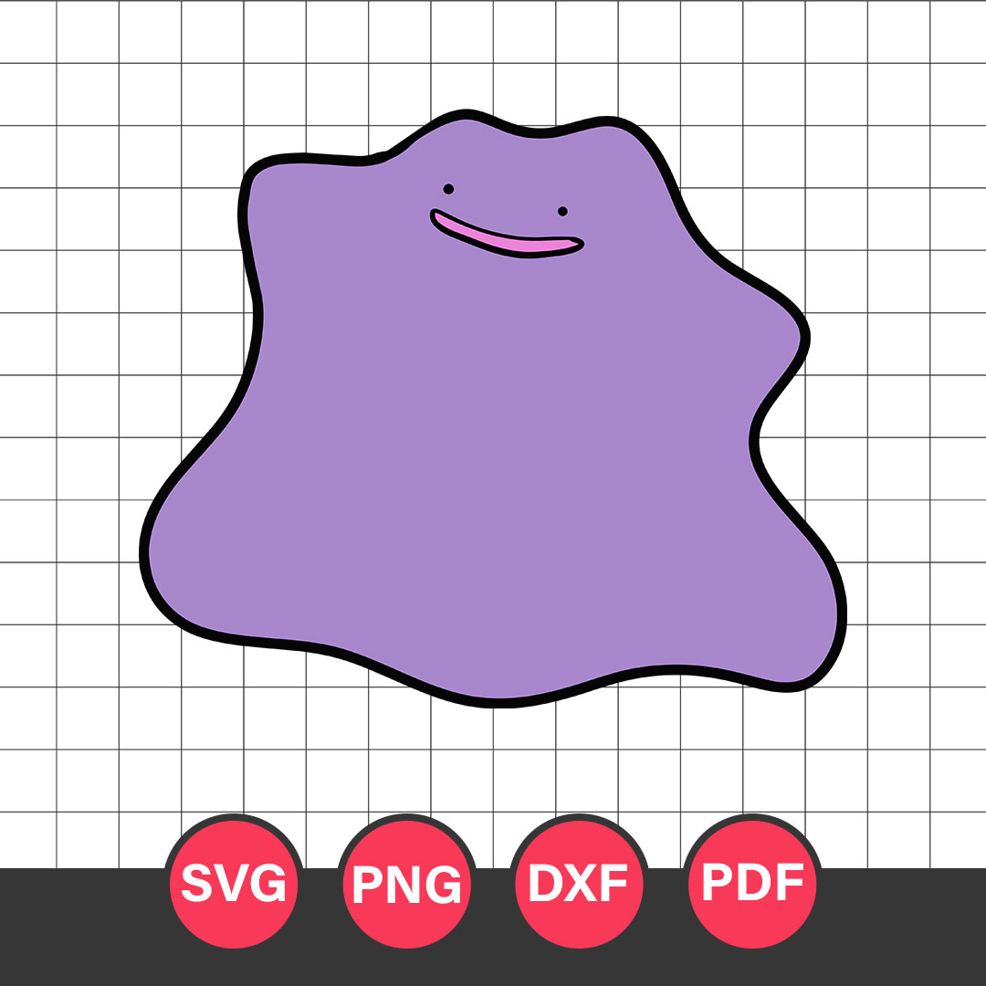 Ditto Svg, Pokemon Characters Svg, Pokemon Svg, Anime Svg, P | Inspire ...